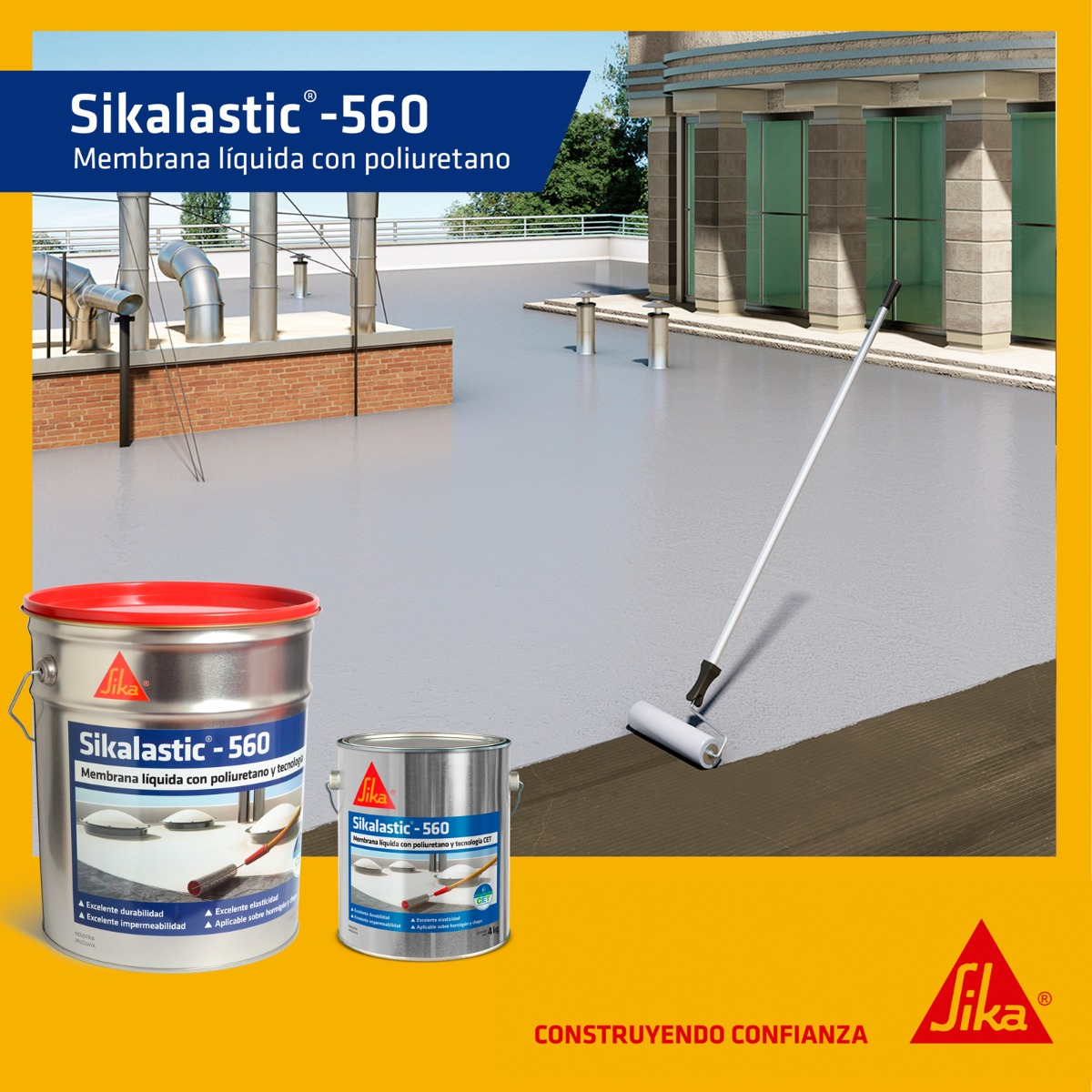 Sikalastic 560 Membrana Líquida Sika Pu 20k + Malla Sikatex ...